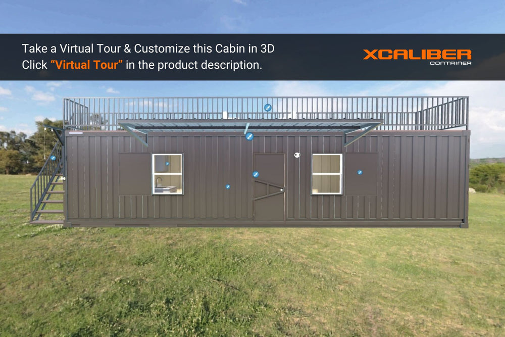 40' Hunting Cabin with Kitchenette and Bath Story – XCaliber Container