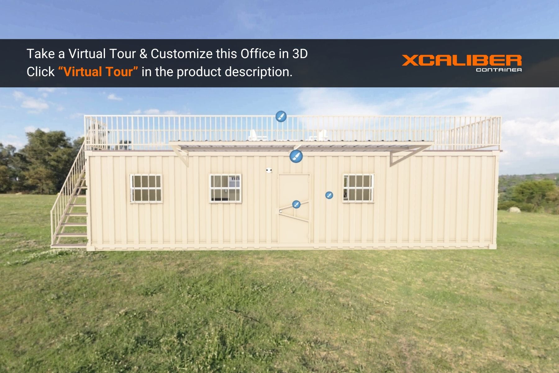 40' Mobile Office with Bathroom Story – XCaliber Container